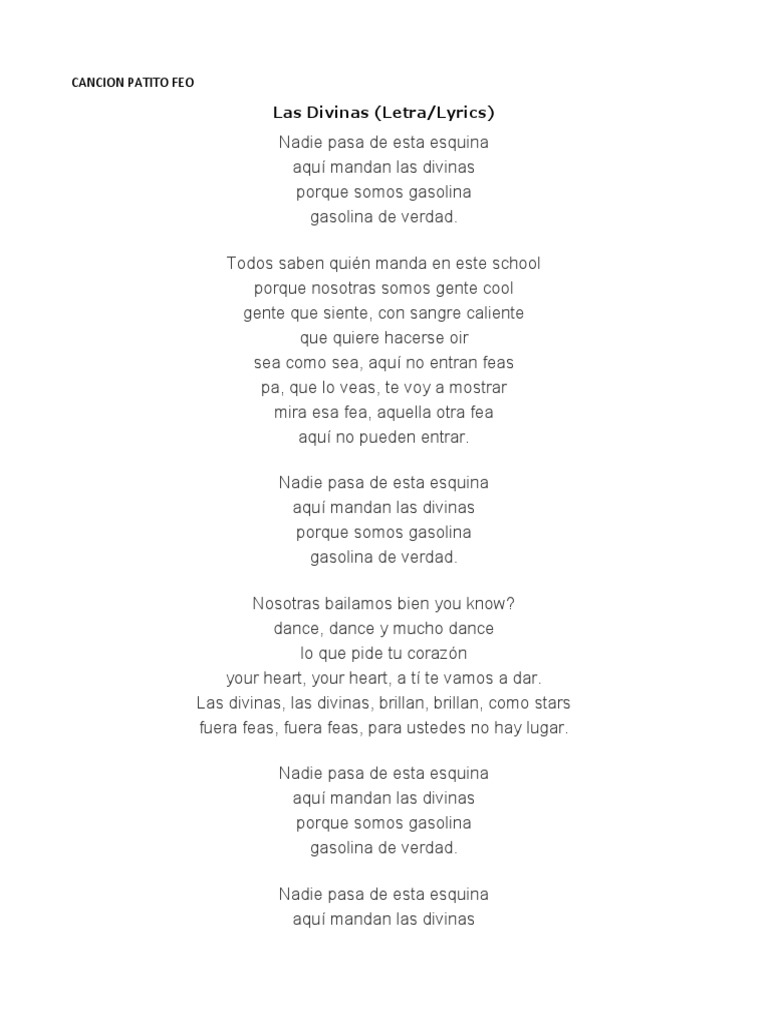 Cancion Patito Feo | PDF