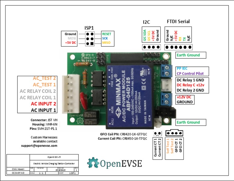OpenEVSE v5 Charging Controller Schematic | PDF