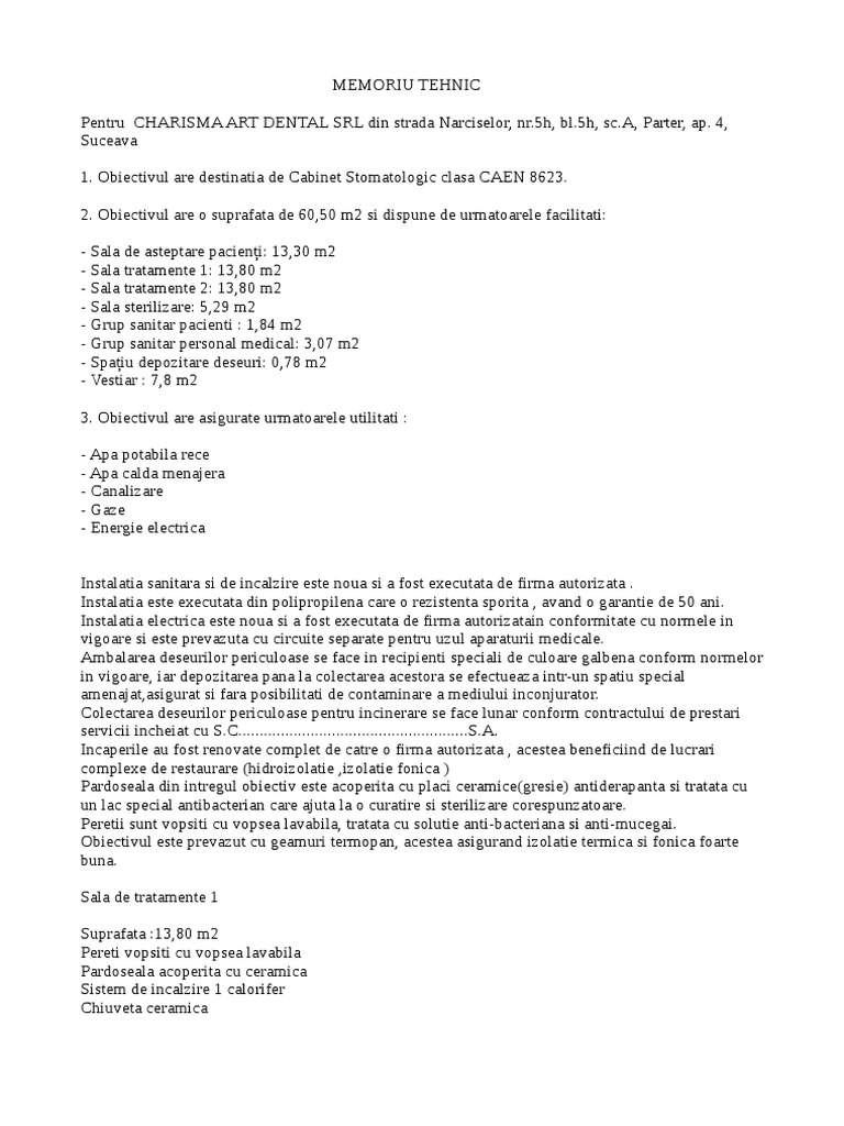 Model-Memoriu-Tehnic-Dsp (1) .Odt | PDF