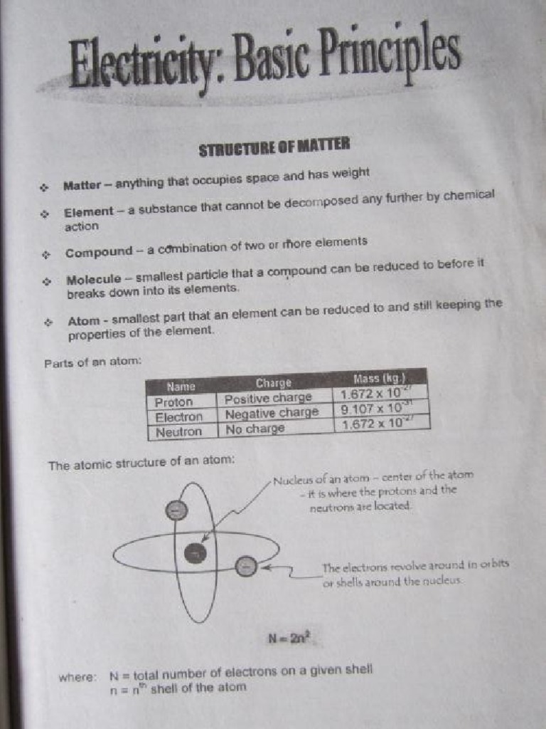 01 Electricity - Basic Principles | PDF