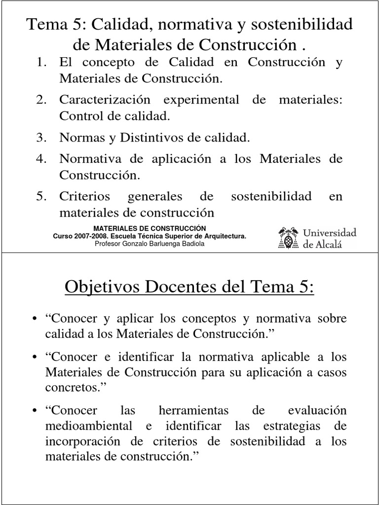 Tema 5 Materiales ETSA PDF | PDF