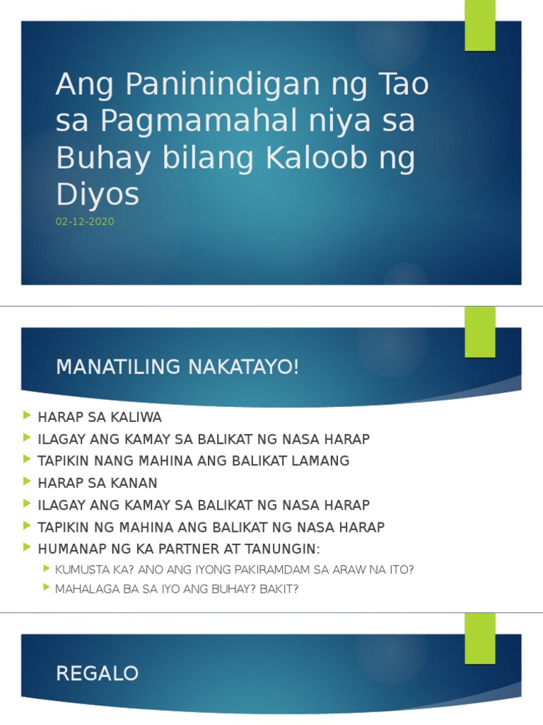 Ang Paninindigan NG Tao Sa Pagmamahal Niya Sa Buhay | PDF