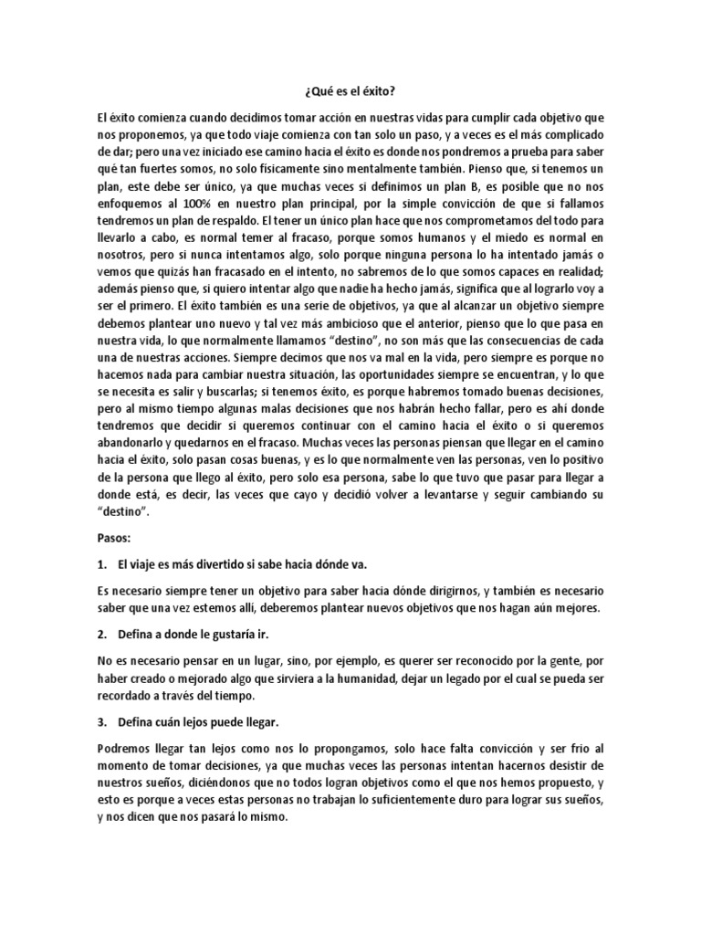 Definiendo el camino al éxito | PDF | Relaciones personales, crianza y ...