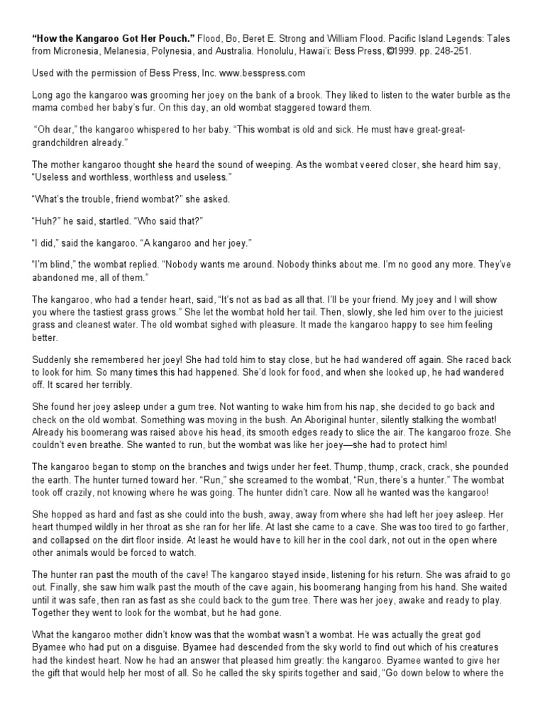 How The Kangaroo Got Her Pouch | PDF