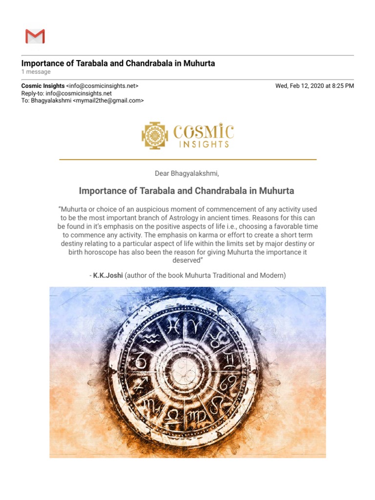 Importance of Tarabala and Chandrabala in Muhurta | PDF