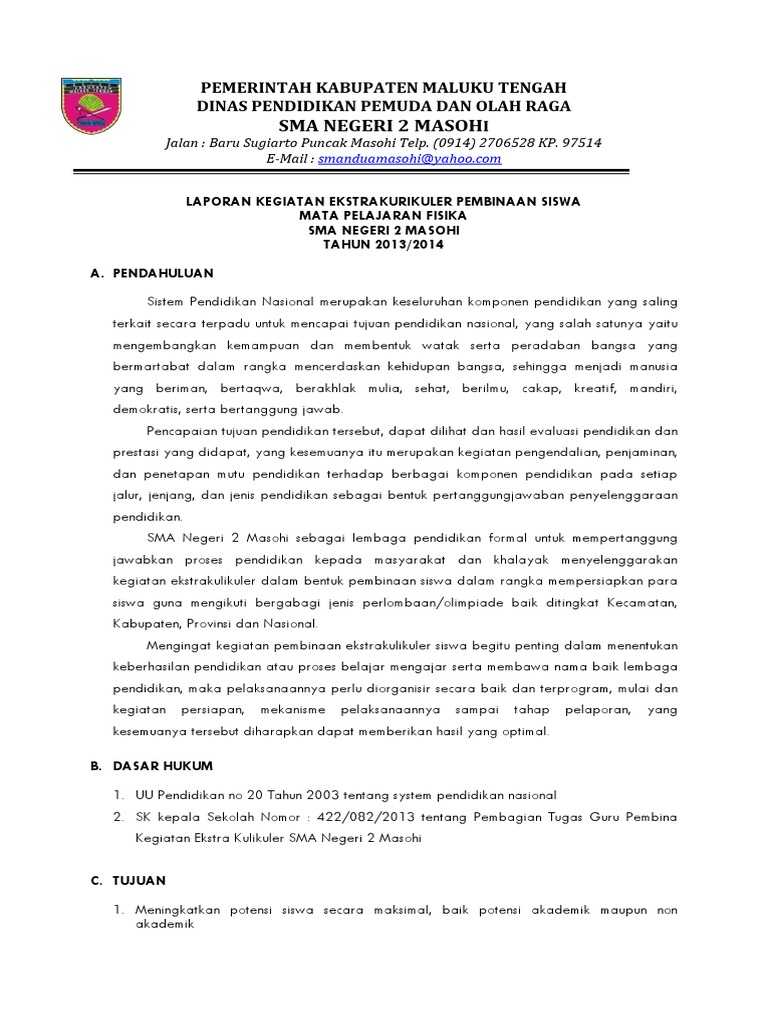 Laporan Kegiatan O2sn | PDF