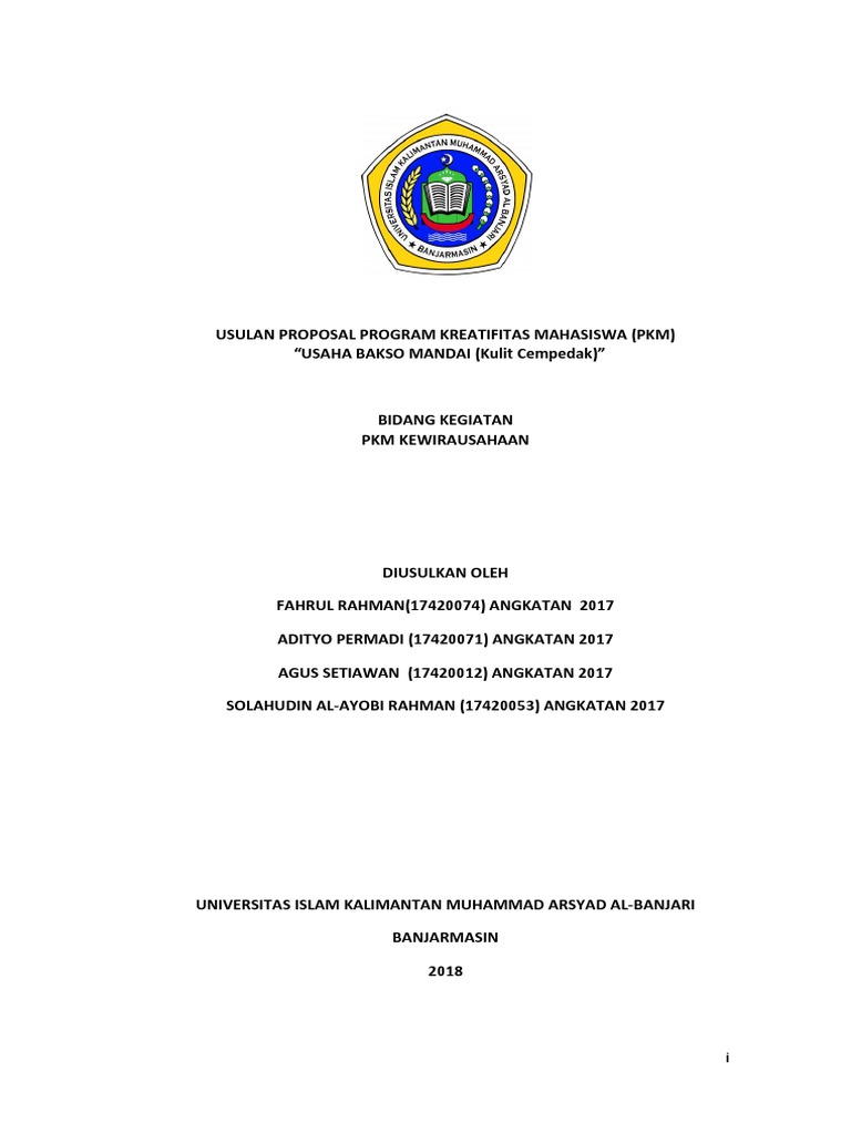 Proposal Bakso Mandai | PDF