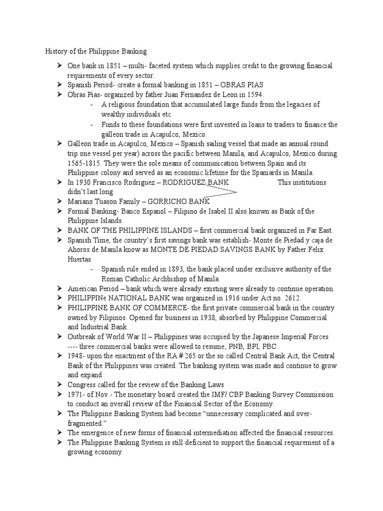 History of Banking in the Philippines | PDF | Social Science