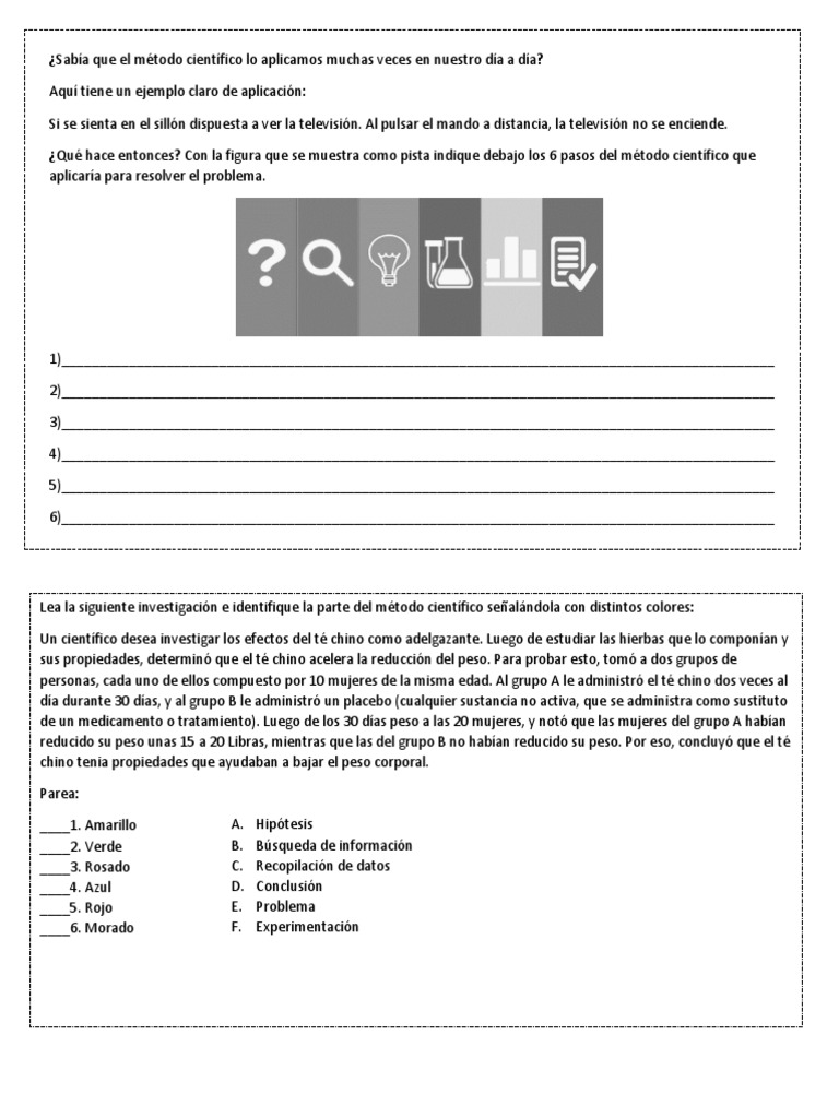Actividad Del METODO CIENTIFICO PARA 8VO | PDF