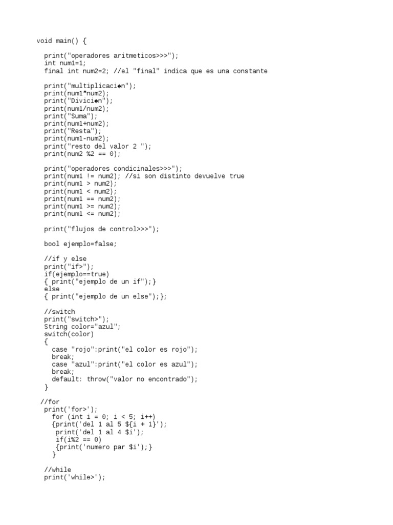 Ejercicios Con Dart | PDF