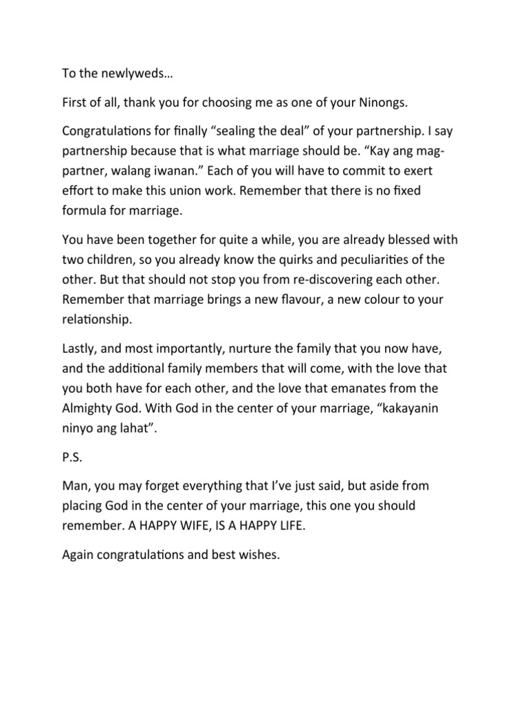 Wedding principal sponsors message | Beachweddingtips.com