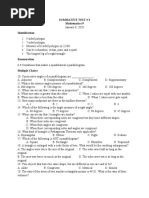 Grade 9 Math Third Quarter Examination | PDF | Rectangle | Elementary ...