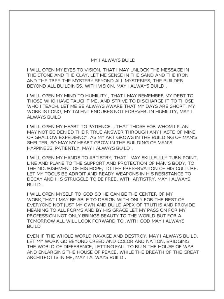 My I Always Build | PDF