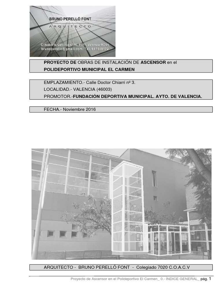 Proyecto-Conjunto Ascensor PDF | PDF