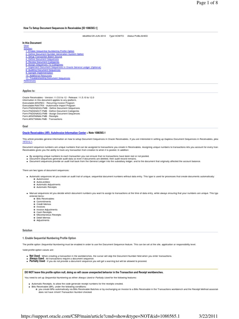 Receivable Document Sequence PDF | PDF | Finance & Money Management