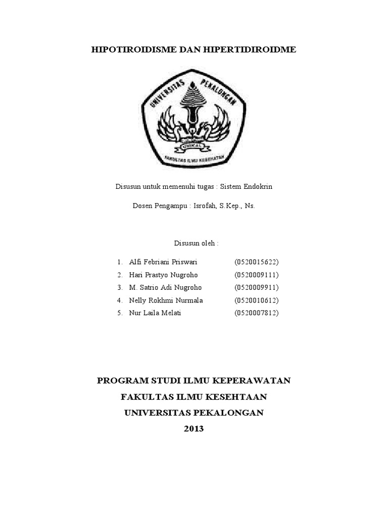 Tugas Makalah Hipo Hipertiroid Sistem Endokrin | PDF