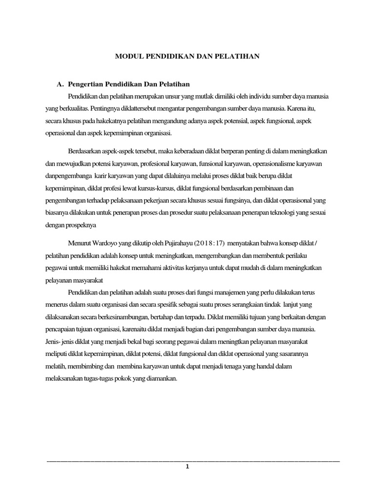 Modul Pendidikan Dan Pelatihan Pdf