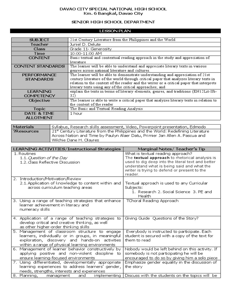 21st Century-1-Lesson-Plan | PDF