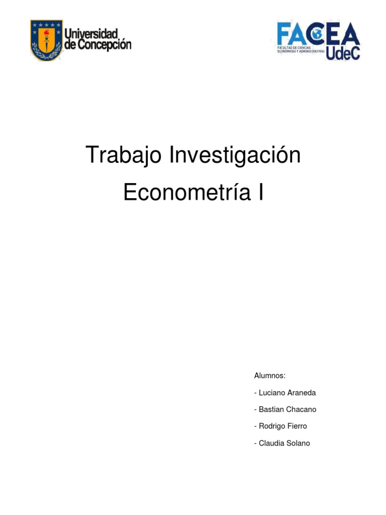 Trabajo Final Econometria Udec | PDF