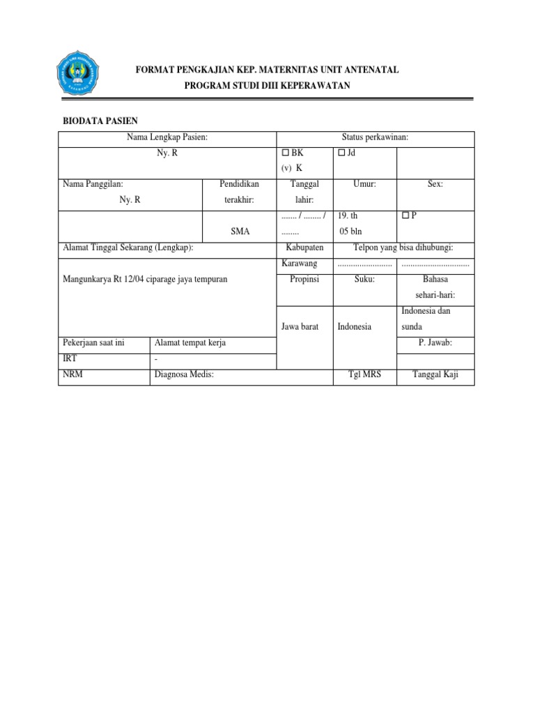 Format Askep Anc-1 | PDF