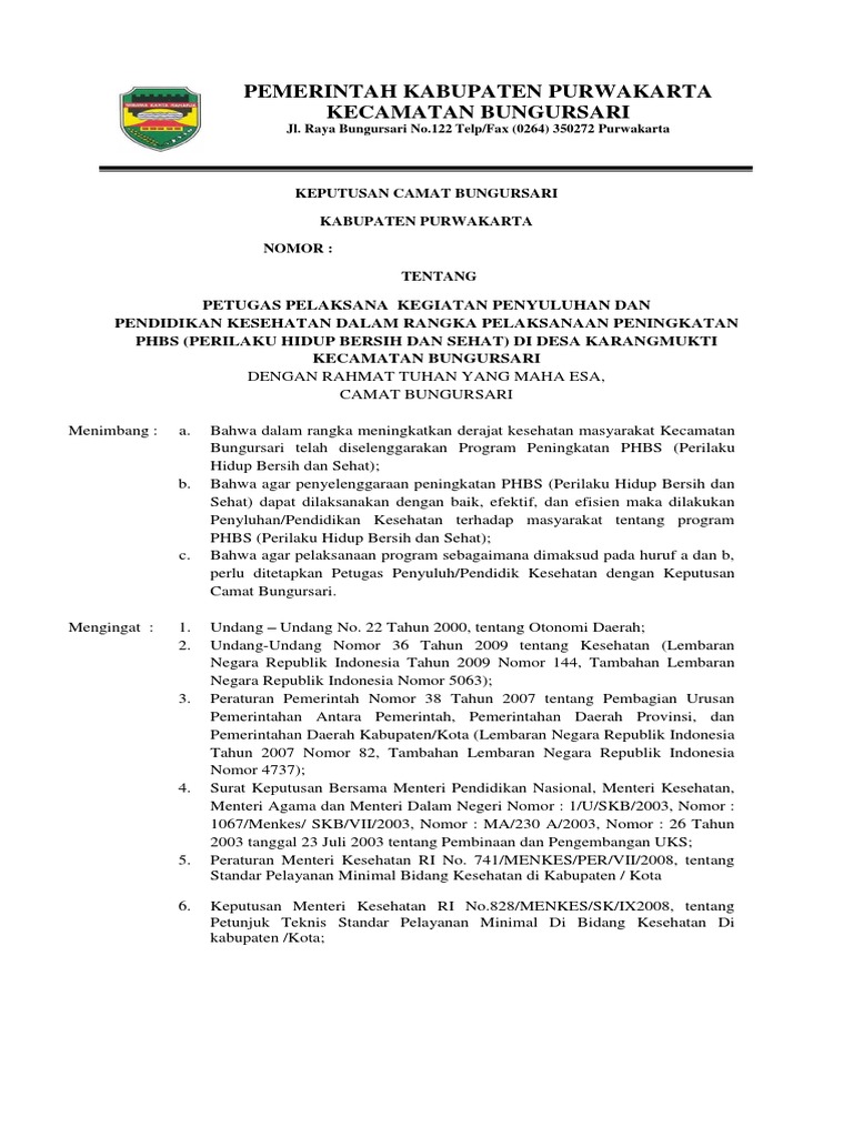 SK PHBS | PDF | Kesehatan Holistik