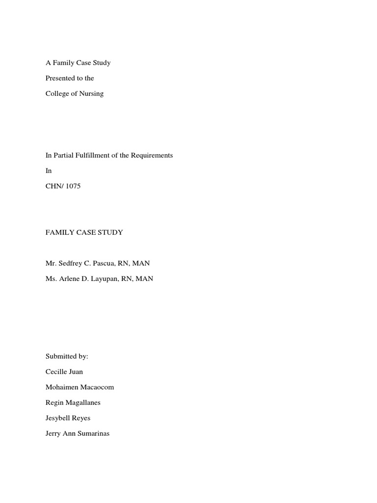 A Family Case Study | PDF