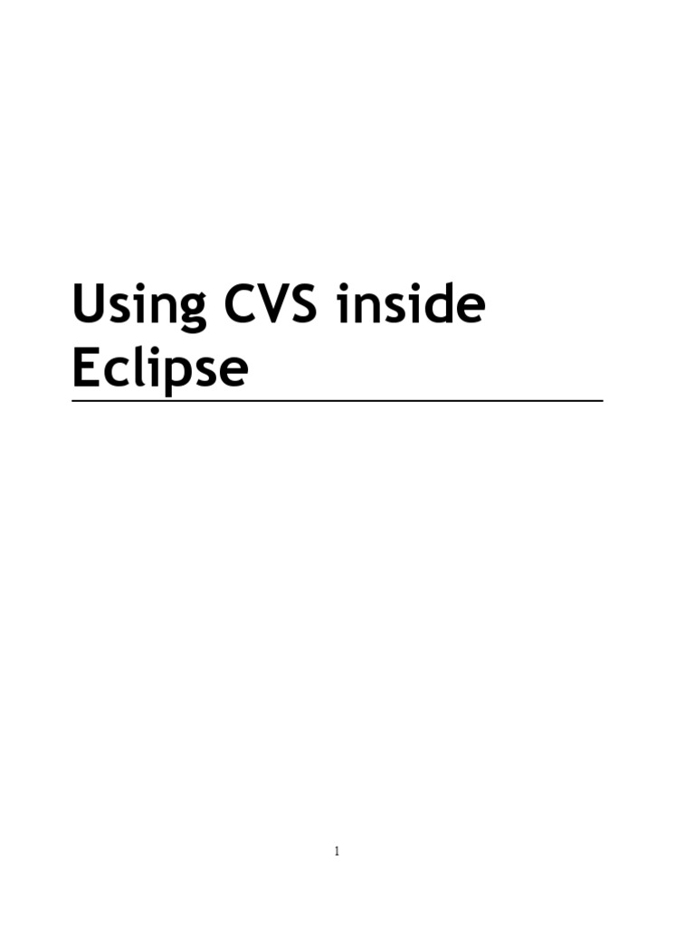 Beginner's Guide to Using Eclipse CVS | PDF | Version Control | Eclipse (Software)