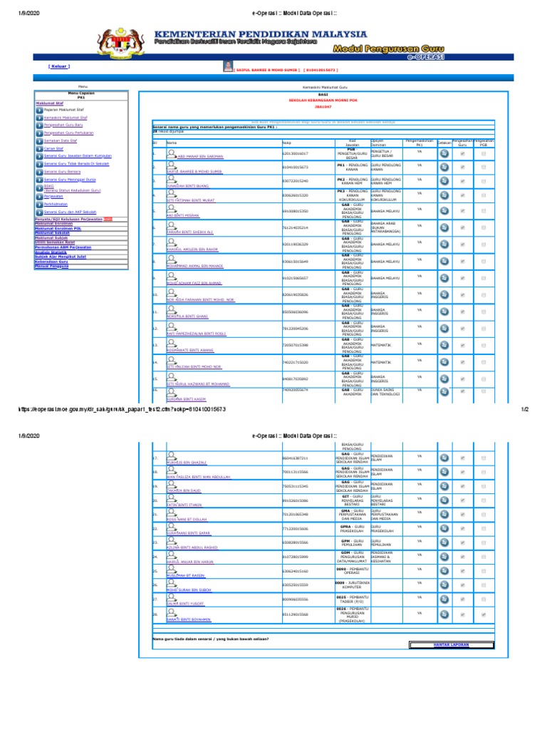 E-Operasi - Modul Data Operasi | PDF