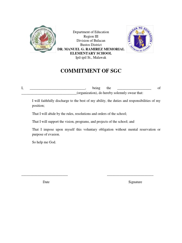 SGC Commitment Form | PDF