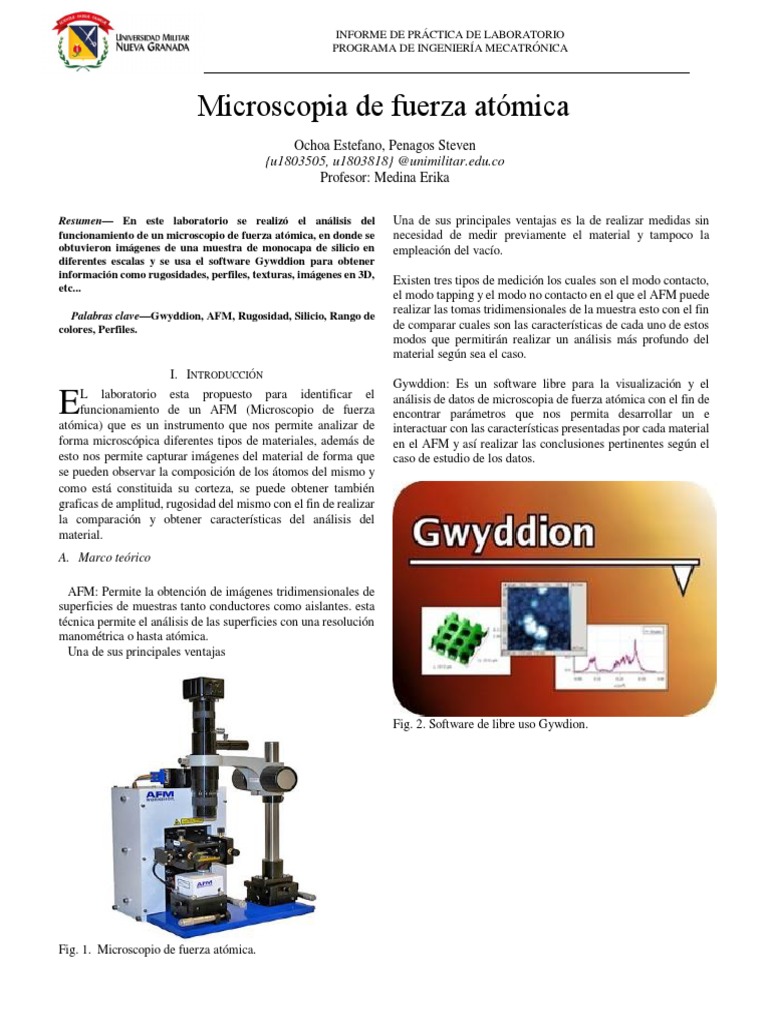 MICROSCOPIA DE FUERZA ATOMICA Terminado | PDF