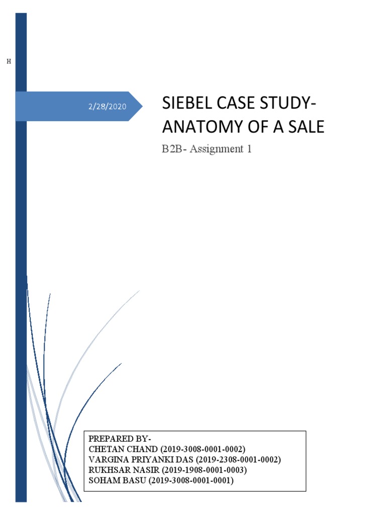 Siebel Case Study (B2B Assignment-1) | PDF