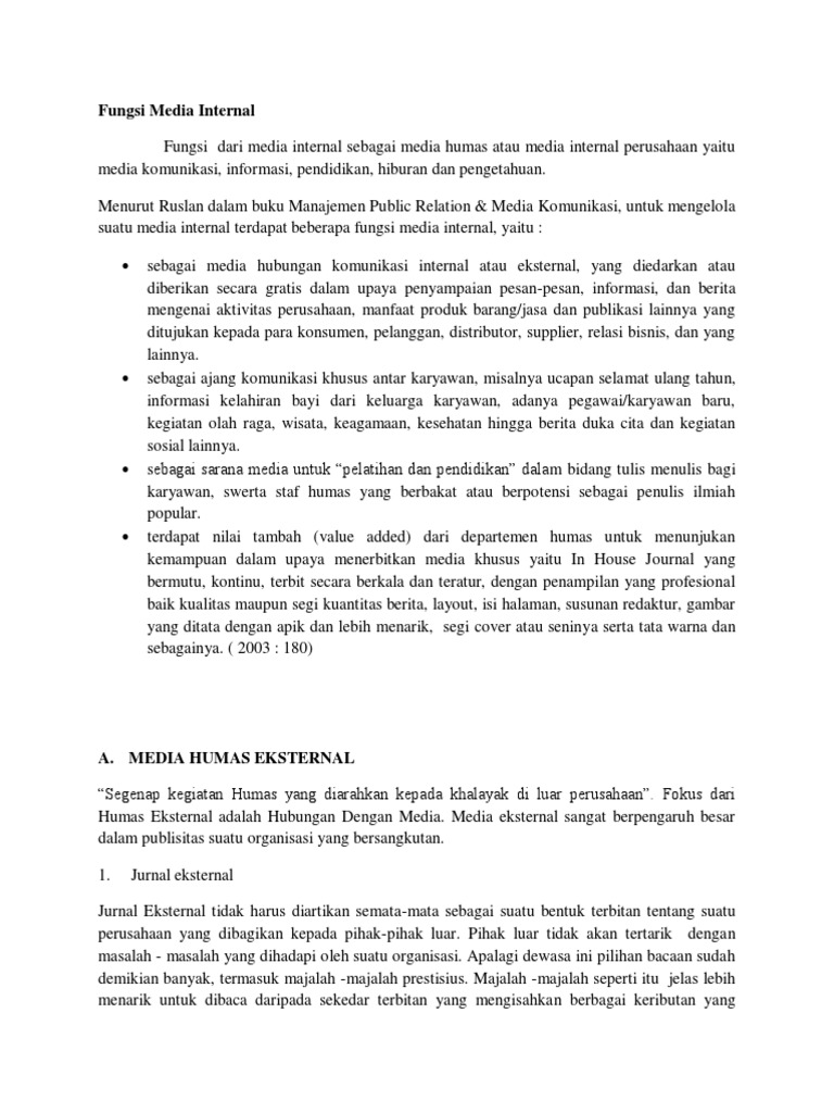 Fungsi Media Internal N Eksternal | PDF