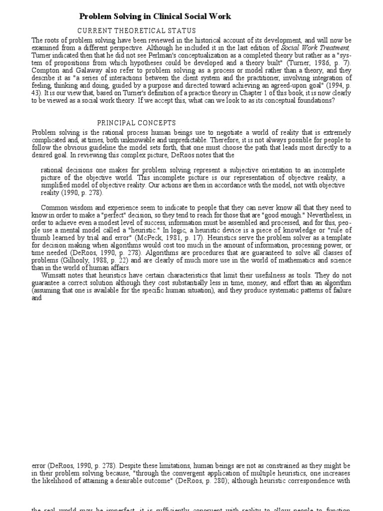 Clinical Social Work Problem Solving | PDF | Heuristic | System