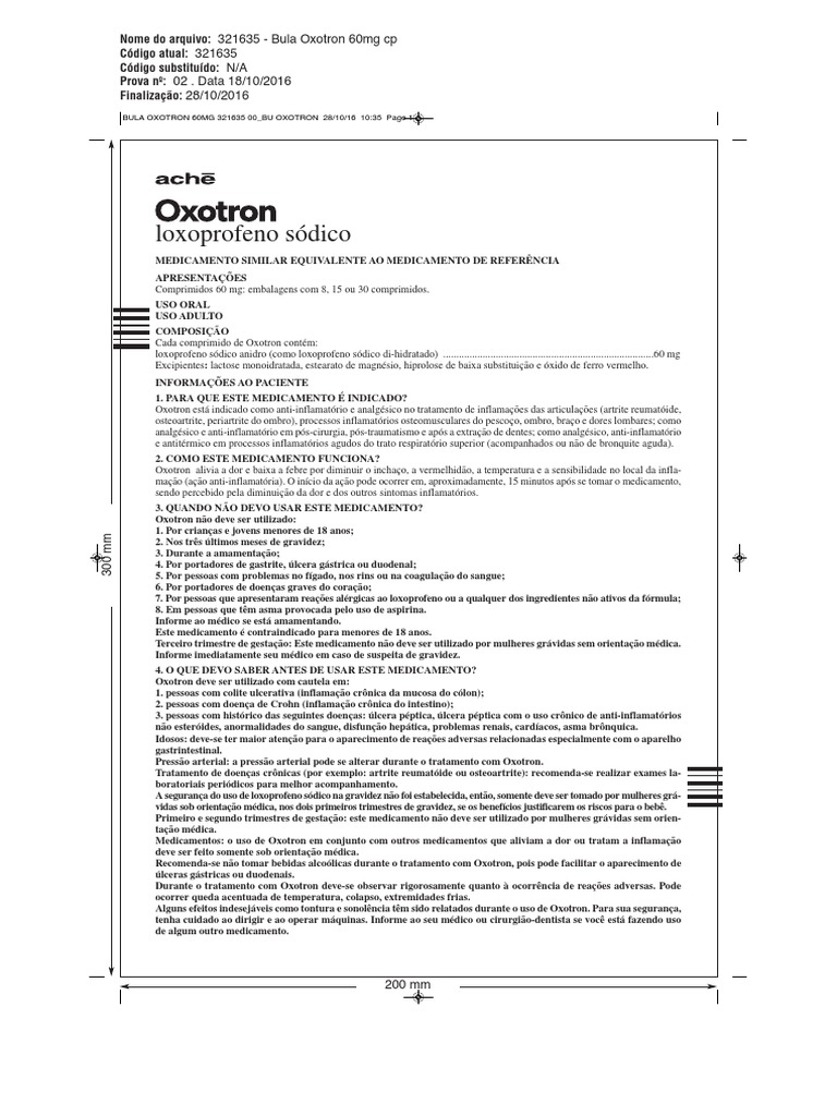 Bula do Oxotron 60mg: Indicações e Uso | PDF | Ciências e Matemática
