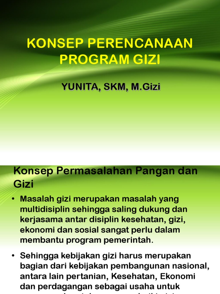 Konsep Perencanaan Program Gizi | PDF