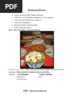 B1 Restaurant Review Writing Guide | PDF | Restaurants | Menu