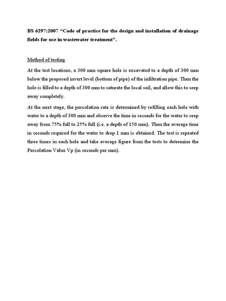 British Standard Percolation Test PDF | PDF