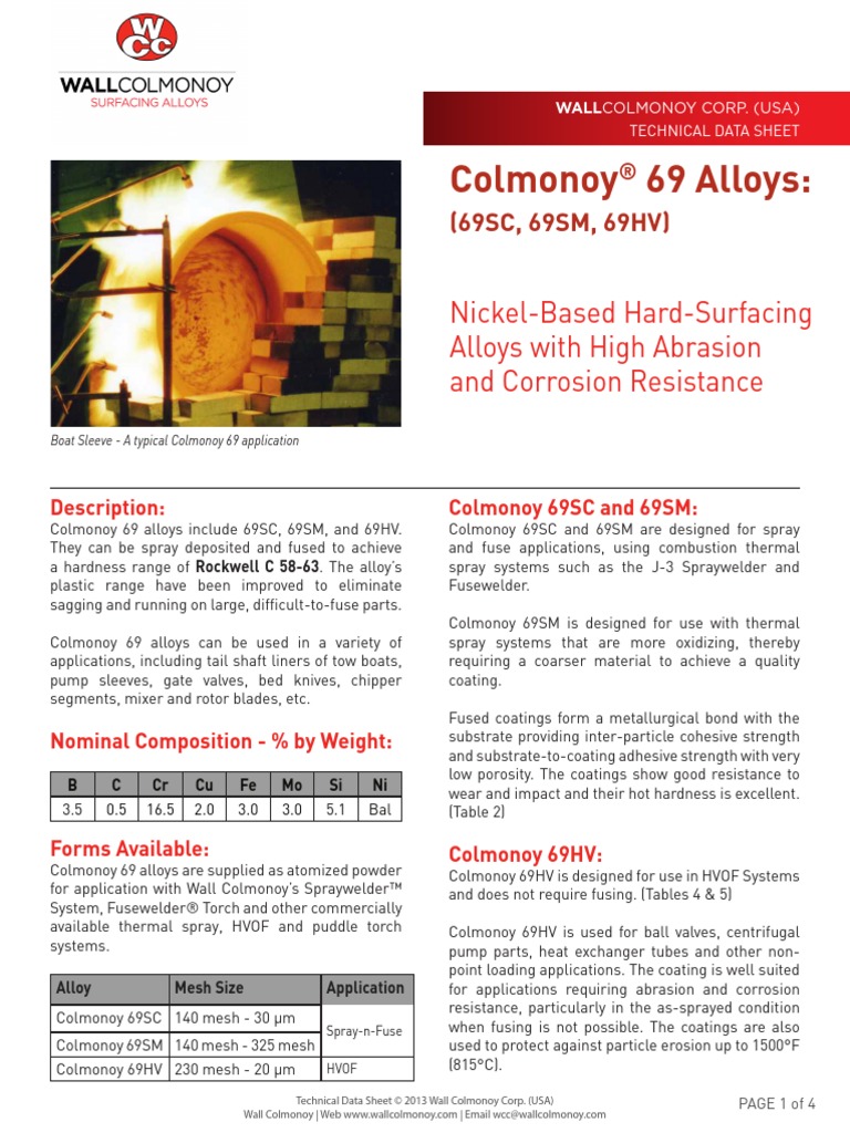 Colmonoy 69 Allo | PDF