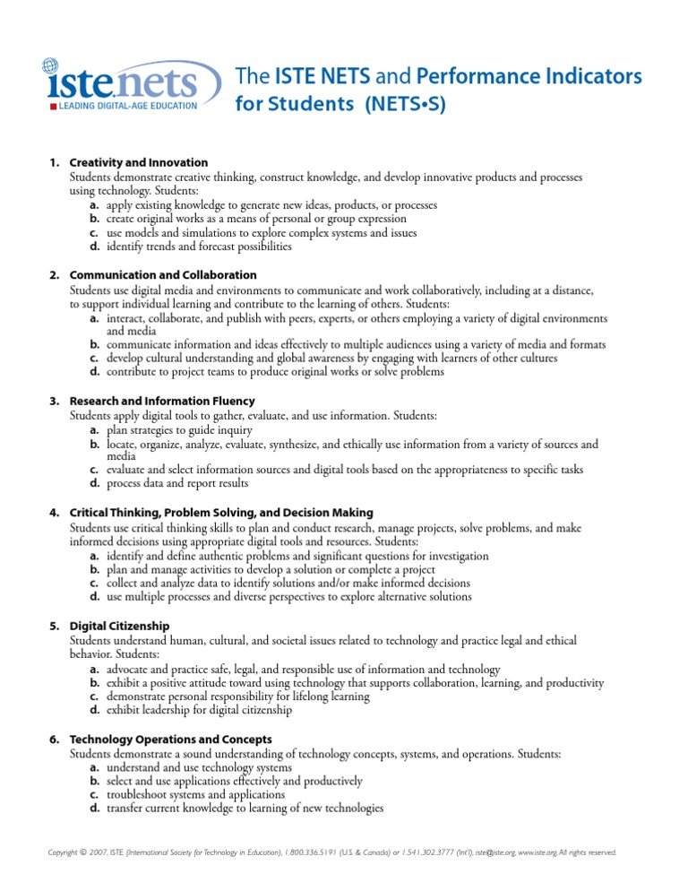 NETS For Student 2007 en - SFLB | PDF