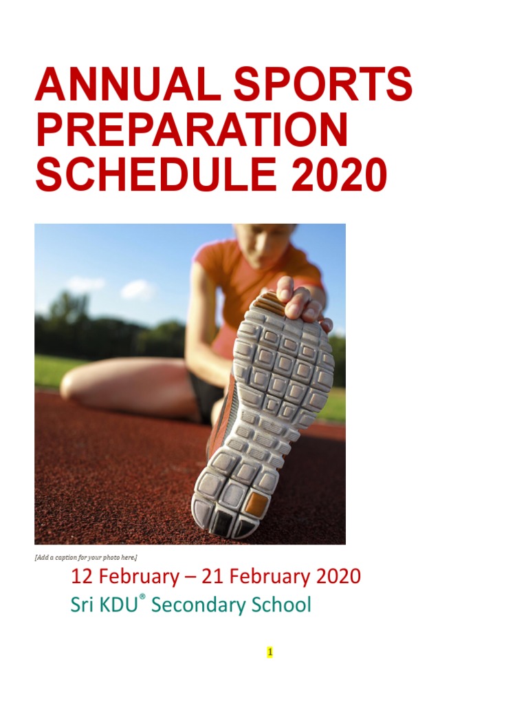 ANNUAL SPORTS PREPARATION SCHEDULE 2020 MR Sara.A | PDF