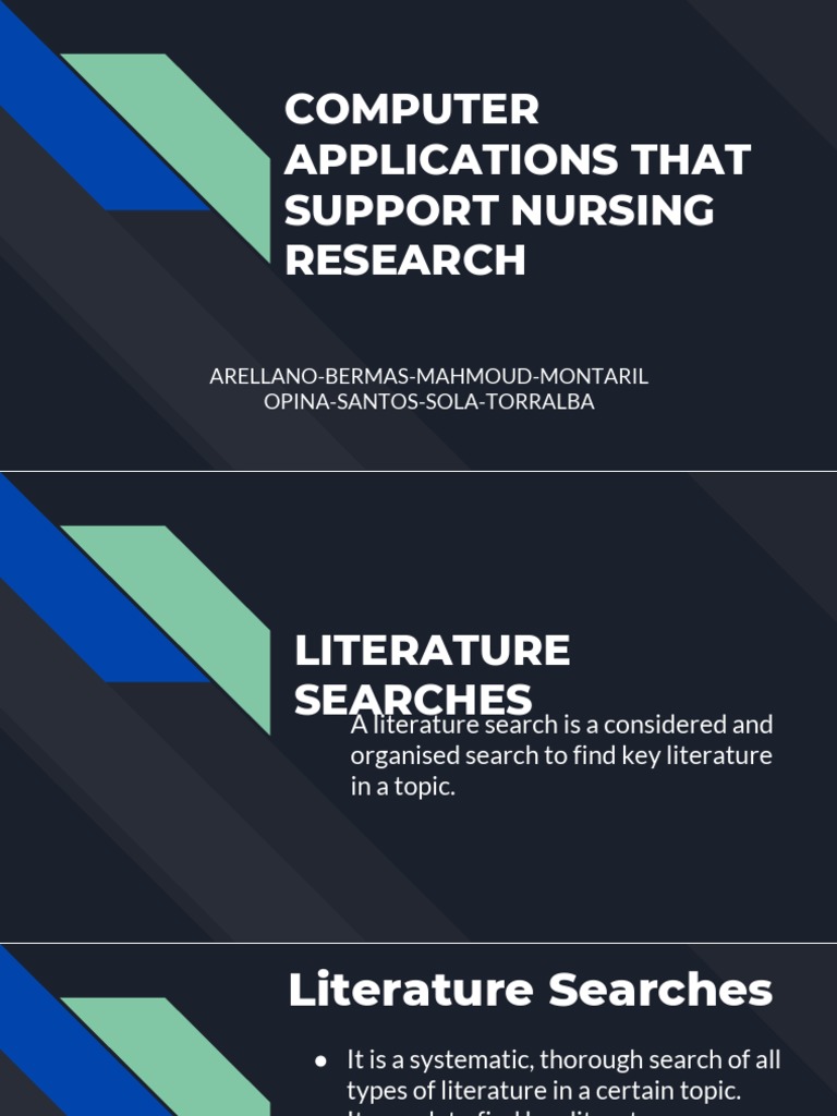 Computer Applications That Support Nursing Research | PDF