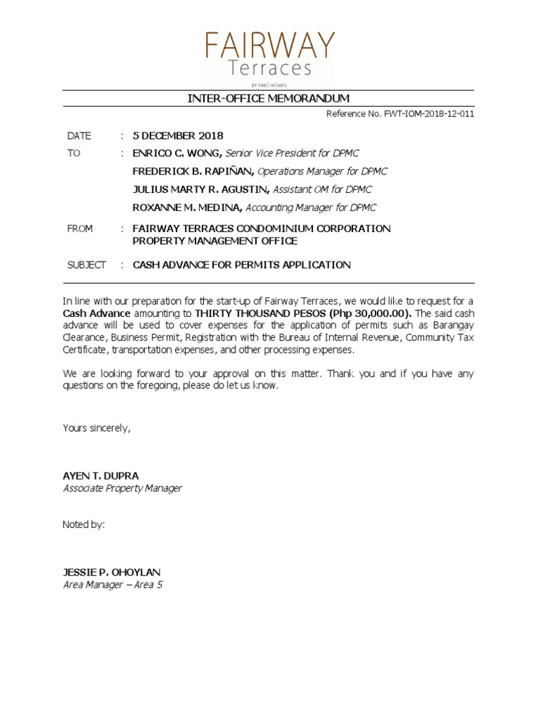 IOM-2018-12-011 CA For Permits Application | PDF