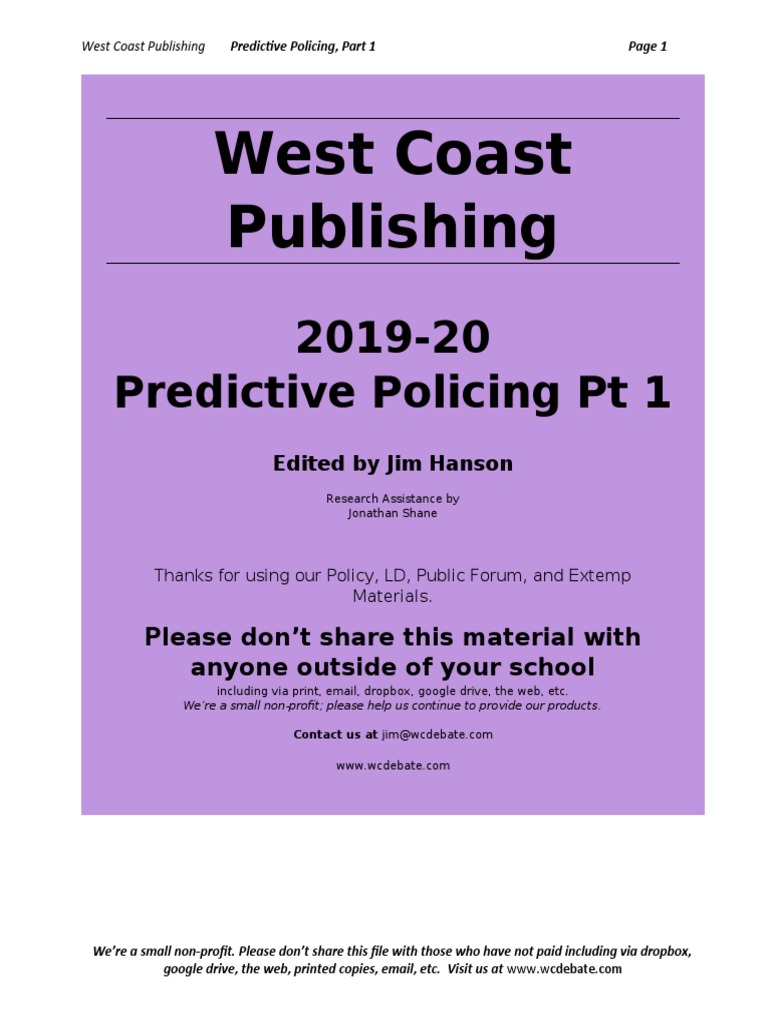Predictive Policing 1 Print | PDF | Social Science