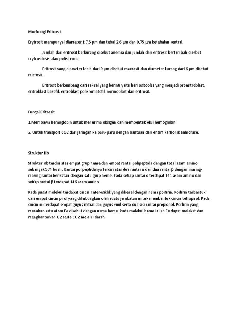 Morfologi Eritrosit | PDF