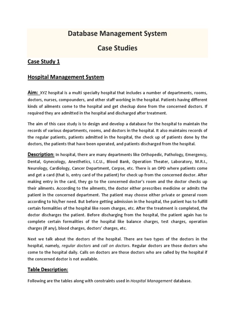 Database Management System Case Studies | PDF Database Management System Case Studies | PDF