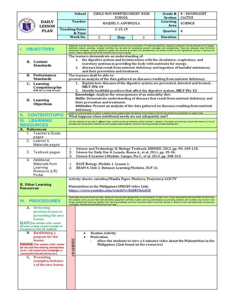 Science 8 DLP Q4W2D2 | PDF