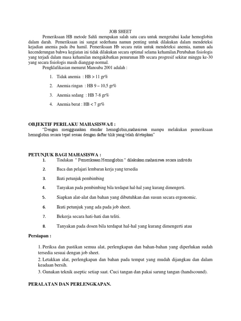 Job Sheet | PDF
