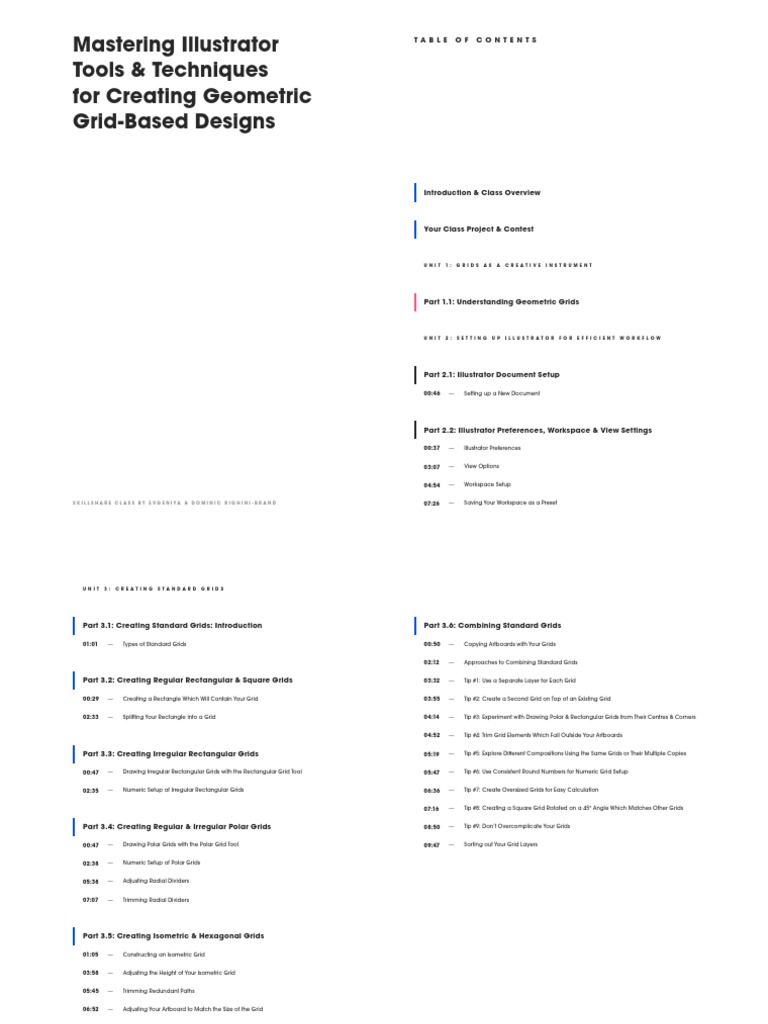 Table of Contents - Mastering Illustrator Tools & Techniques For ...