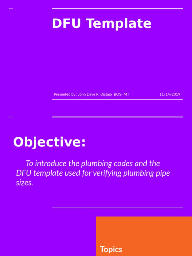 DFU Template for Plumbing Codes | PDF