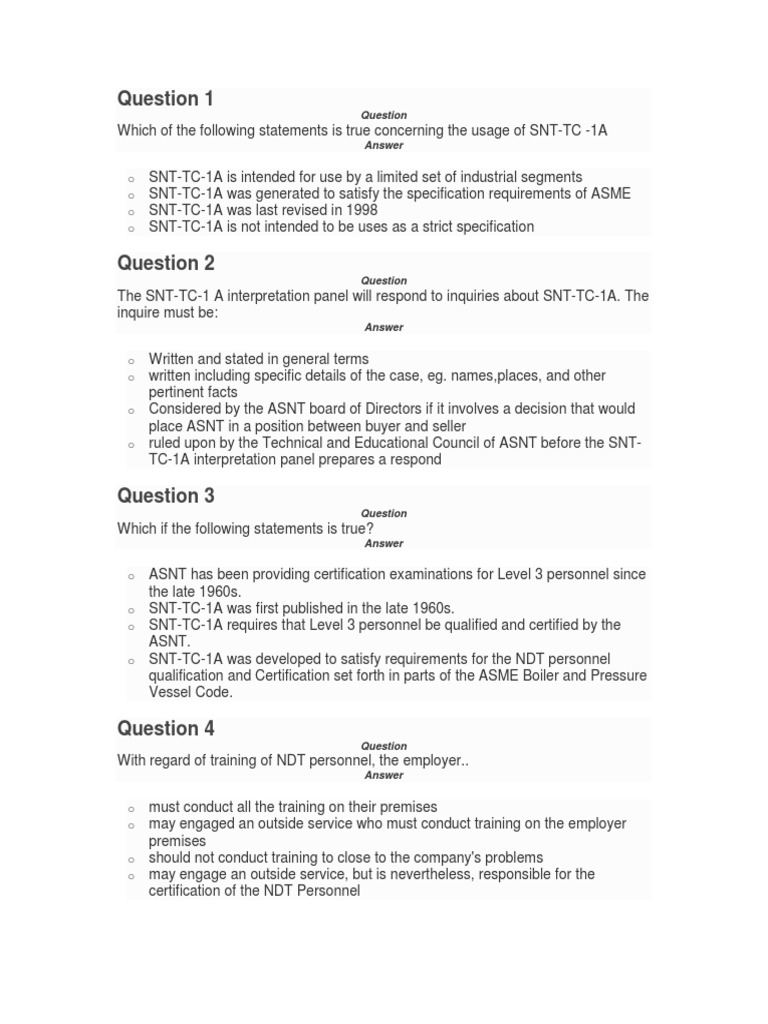 Snt-Tc-1a - 60 Questions PDF | PDF | Technology & Engineering